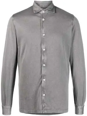 Fedeli Long-sleeved Cotton Shirt - Grey