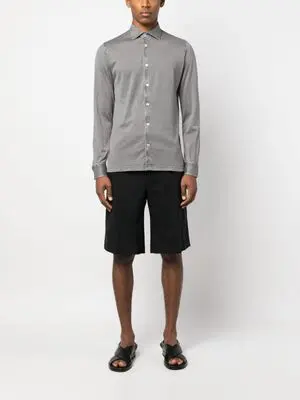 Fedeli Long-sleeved Cotton Shirt - Grey
