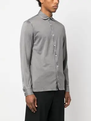 Fedeli Long-sleeved Cotton Shirt - Grey