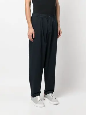 Universal Works Elasticated-waistband Tapered Trousers - Blue