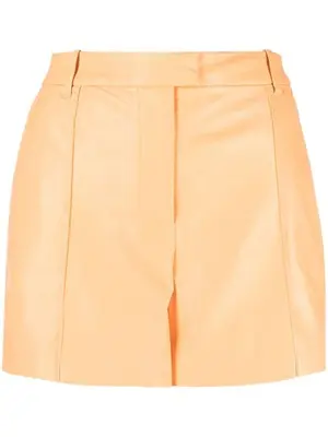 STAND STUDIO Kirsty Faux-leather Shorts - Orange