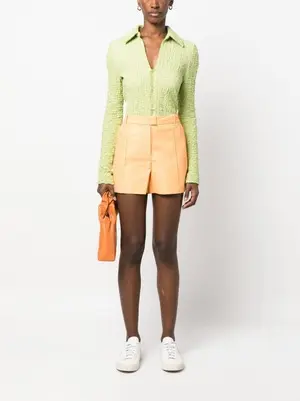 STAND STUDIO Kirsty Faux-leather Shorts - Orange