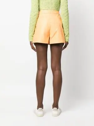 STAND STUDIO Kirsty Faux-leather Shorts - Orange