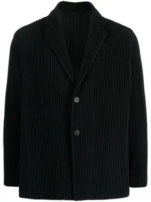 Issey Miyake Plissé Single-breasted Blazer - Black