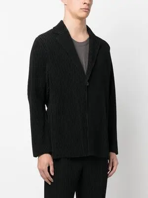 Issey Miyake Plissé Single-breasted Blazer - Black