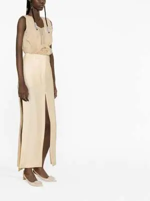 LANVIN A-line Maxi Skirt - Neutrals