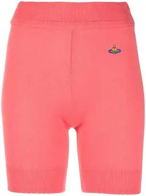 VIVIENNE WESTWOOD Embroidered-logo Ribbed-knit Shorts