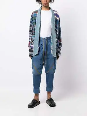 GREG LAUREN Panelled Tapered Jeans
