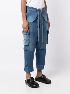 GREG LAUREN Panelled Tapered Jeans