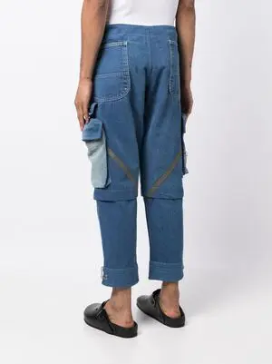 GREG LAUREN Panelled Tapered Jeans