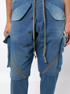 GREG LAUREN Panelled Tapered Jeans