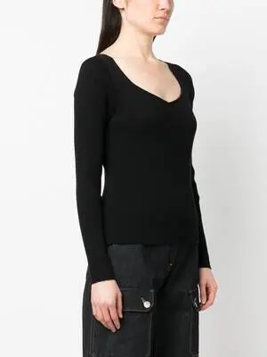 Karl Lagerfeld Long-sleeved Ribbed-knit Top