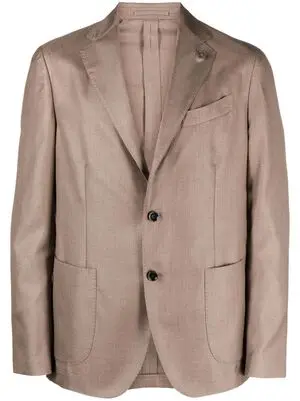 LARDINI Americana Brooch-detail Blazer - Brown