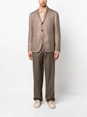 LARDINI Americana Brooch-detail Blazer - Brown