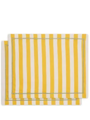 La DoubleJ Stripe-pattern Table Mat Set - Yellow
