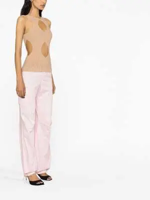 ANDREĀDAMO Cut-out Ribbed Knit Top