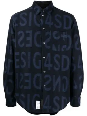 4SDESIGNS Logo-print Cotton Shirt