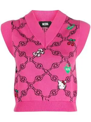 Gcds Graphic-print Jacquard Vest