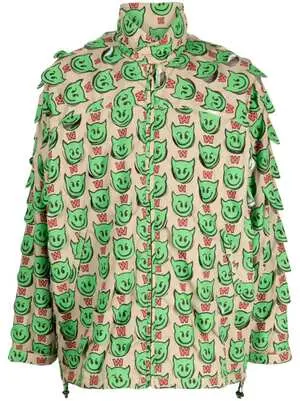 WALTER VAN BEIRENDONCK Motif-print Zip-up Jacket