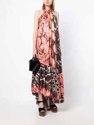 Biyan Graphic-print Silk Maxi Dress