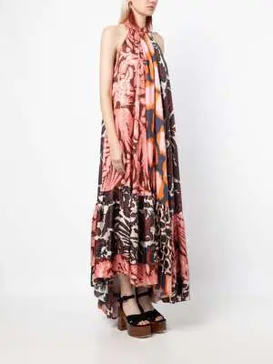 Biyan Graphic-print Silk Maxi Dress
