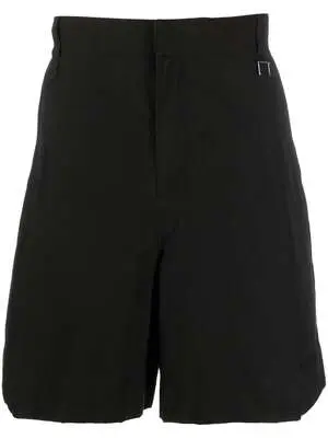 WOOYOUNGMI Cotton-hemp Blend Bermuda Shorts - Black