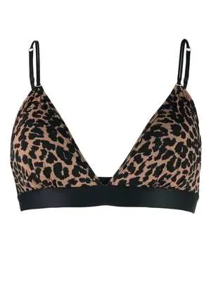 Love Stories Leopard-print Ruched Bralette - Brown