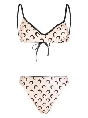 MARINE SERRE Crescent Moon-print Bikini - Neutrals