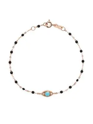 Gigi Clozeau 18kt Yellow Gold Evil Eye Bracelet - Black