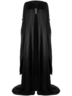 Rick Owens Hooded Silk-satin Gown