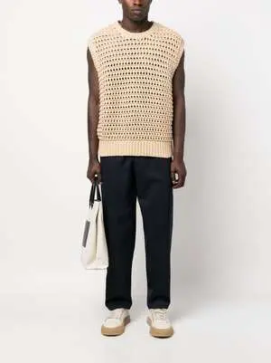 JIL SANDER Elasticated-waist Tapered Trousers - Blue