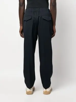 JIL SANDER Elasticated-waist Tapered Trousers - Blue