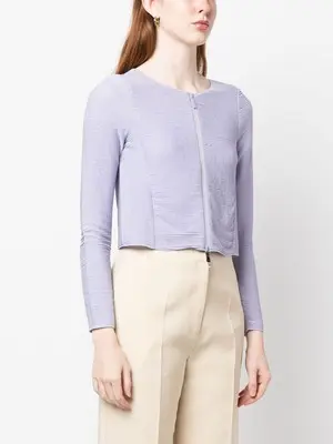 Emporio Armani Barré Jersey Zip-up Jacket