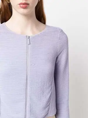 Emporio Armani Barré Jersey Zip-up Jacket
