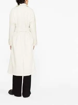 STAND STUDIO Emily Double-breasted Belted Trench Coat - Green