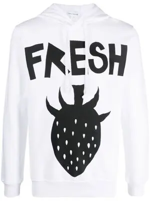 Comme Des Garçons Graphic-print Hoodie - White
