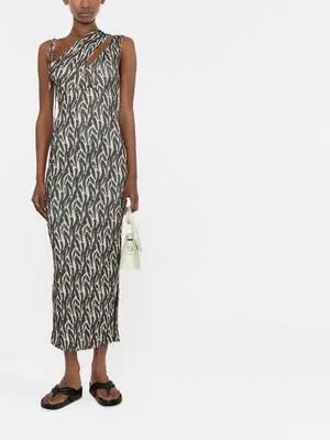 Nanushka Printed One-shoulder Midi Dress