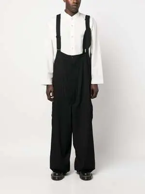 Yohji Yamamoto Drop-crotch Wool Suspender Trousers