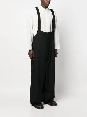 Yohji Yamamoto Drop-crotch Wool Suspender Trousers