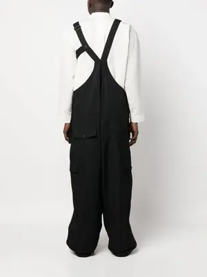 Yohji Yamamoto Drop-crotch Wool Suspender Trousers
