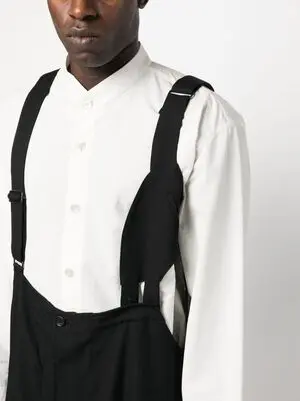 Yohji Yamamoto Drop-crotch Wool Suspender Trousers