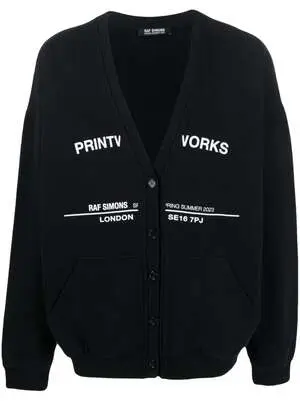 Raf Simons Tour-print Fleece Cardigan