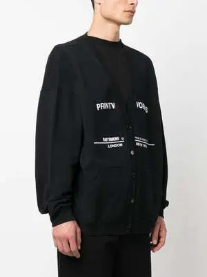 Raf Simons Tour-print Fleece Cardigan