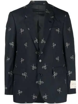 LARDINI Graphic-print Single-breasted Blazer