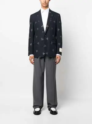LARDINI Graphic-print Single-breasted Blazer