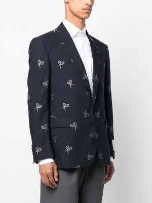 LARDINI Graphic-print Single-breasted Blazer