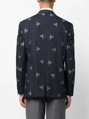 LARDINI Graphic-print Single-breasted Blazer