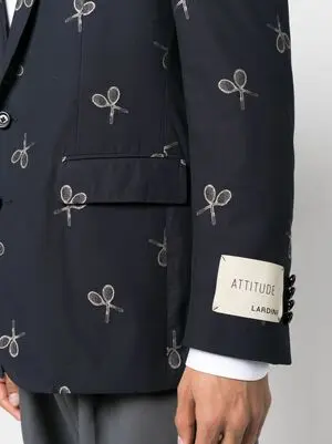 LARDINI Graphic-print Single-breasted Blazer