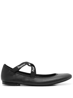 Repetto Joana Mary Leather Ballerinas - Black