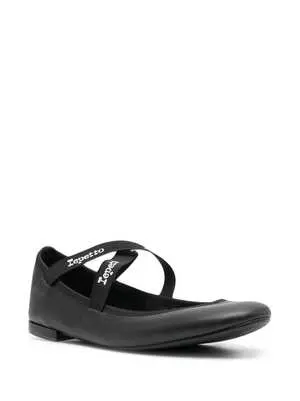 Repetto Joana Mary Leather Ballerinas - Black
